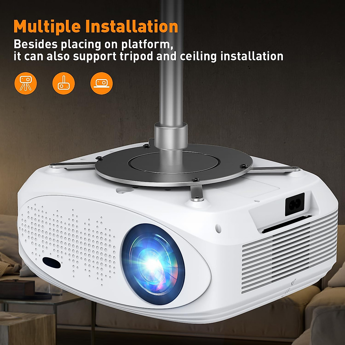 CRAZVIEW Projector, 5G Portable Video Projector with WiFi and Bluetooth Function, 9500L Outdoor Projector Native 1080P Support 350 Inch Display, Compatible with Android/iOS/TV Stick/Computer