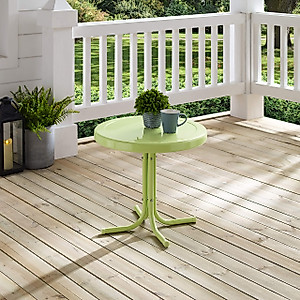Crosley Furniture Griffith Weather Resistant Retro Metal Outdoor Side Table for Patio, Deck, Porch, Key Lime
