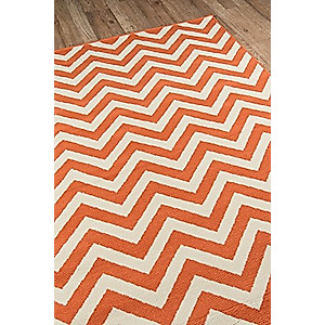 Momeni Rugs , Baja Collection Contemporary Indoor & Outdoor Area Rug, Easy to Clean, UV protected & Fade Resistant, 6'7" x 9'6", Orange