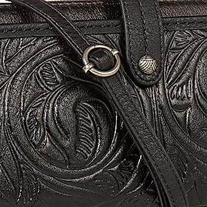 The Sak Iris Crossbody, Black Leaf Embossed