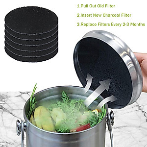 6 Pack Round Carbon Filter Compost Bin Filters Compost Bucket Filters Compost Filters 6.7 Inch Spare Activated Charcoal Home Bucket Refill Sets