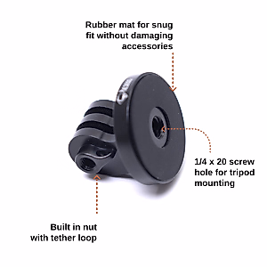 CHRONOS Aluminum Alloy CNC Metal GoPro Tripod Adapter Mounts/Monopod Mount with Aluminum CNC Thumb Screw for Go Pro Cameras, DJI Osmo Action, & Insta 360 One. Great for attachments and Clamps