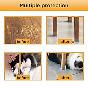 Square Chair Leg Protectors for Hardwood Floors,16 Pcs Silicone Felt Furniture Legs Caps to Prevent Floor from Scratches and Reduce Noise, Easy to Move,1.26-1.57",Clear.