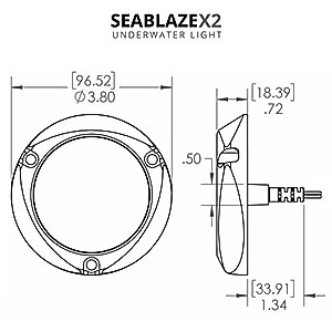 SeaBlaze X2 Underwater Light, Bronze, White/Blue