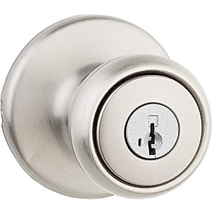 Kwikset 94002-934 Tylo Entry Knob Featuring Smartkey Re-Key Security, Satin Nickel
