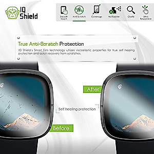IQShield Screen Protector Compatible with Fitbit Versa 3 / Fitbit Sense (6-Pack) Anti-Bubble Clear TPU Film