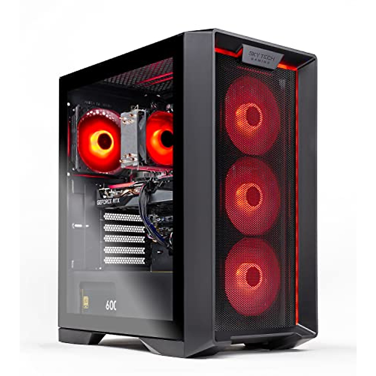 Skytech Gaming Nebula Gaming PC Desktop – AMD Ryzen 5 3600 3.6 GHz, NVIDIA GTX 1650, 500GB NVME SSD, 16GB DDR4 RAM 3200, 600W Gold PSU, 11AC Wi-Fi, Windows 11 Home 64-bit,Black