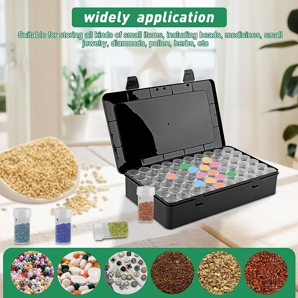 TLPCRKI 60 Slots Seed Storage Box, Opaque Light Proof Seed Organizer Storage Organizer with 3 Sheet Label Stickers, Seed Container for Flower Vegetable Plants Garden