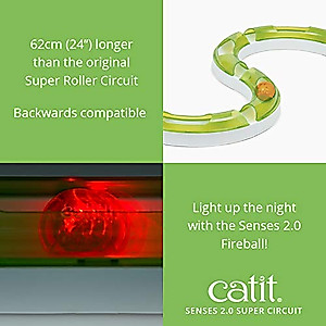 Catit Senses 2.0 Super Circuit Interactive Cat Toy - 12-Piece Closed-Track Ball Toy for All Breed Sizes