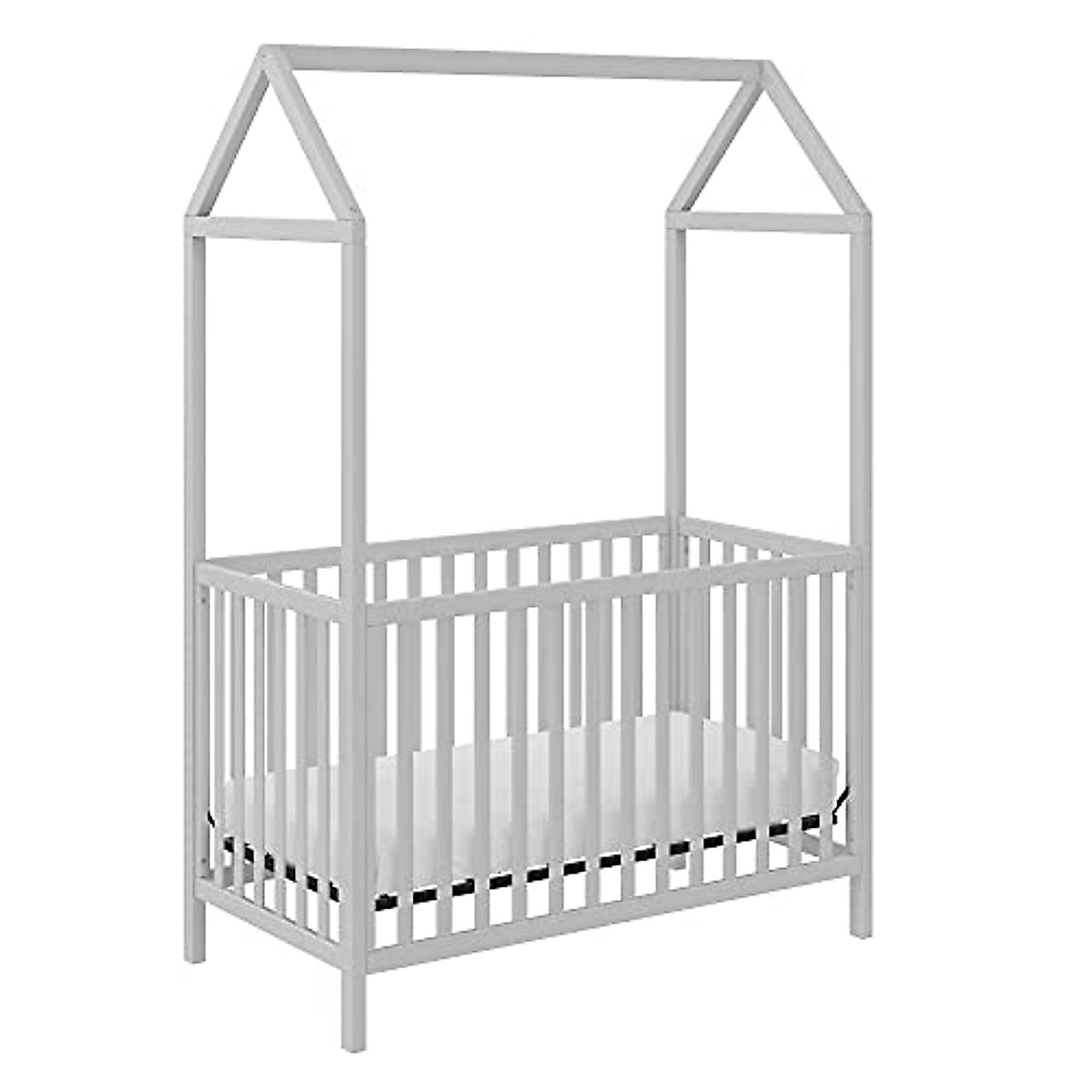 Little Seeds Rowan Valley Skyler 3-in-1 Convertible Crib with Canopy, Dove Gray