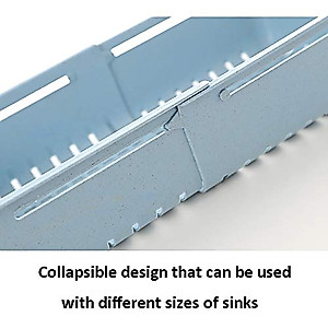 Jkhome Collapsible Over The Sink Colander Dish Fruit Vegetable Strainer Drainer Basket for Kitchen Set of 1 (Blue)