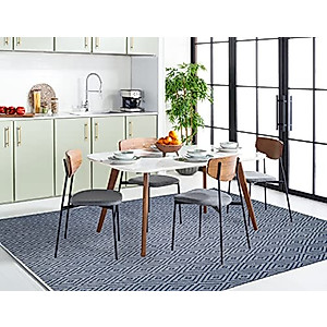 SAFAVIEH Montauk Collection 5' x 7' Navy/Ivory MTK811C Handmade Trellis Cotton Area Rug