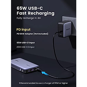 UGREEN 145W Power Bank for Laptop, 25000mAh Portable Charger with USB-C Fast Charging, 3-Port, Digital Display, Fast Recharge, Compatible with MacBook Pro, iPhone 14 Series, Samsung, AirPods, and More