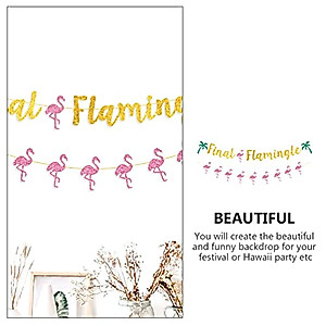 Flamingo Bachelorette Party Decoration Supplies: Glitter Final Flamingle Banner 2pcs Tropical Hawaii Luau Party Photo Prop