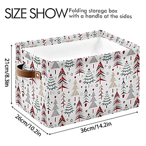 Christmas Trees Storage Basket Bins Foldable Decorative Storage Box Laundry Hamper Baskte Storage for Pet Books Clothes Makeup Nursery Closet Office,1 pcs