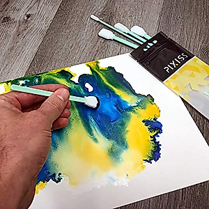 Alcohol Ink Blending Solution (4-Ounce), Pixiss Alcohol Ink Blending Solution Tools, Pixiss Needle Tip Applicator and Refill Bottles and Funnel - Bundle for Yupo Paper and Resin
