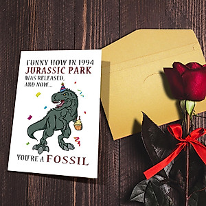 Nchigedy Funny Dinosaur Birthday Card for Him Her, Happy 30th Birthday Gift for Friends, Snarky 1994 Birthday Card for Men Women