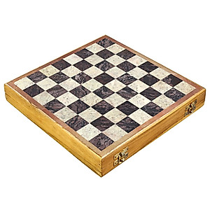 Ajuny Beautifully Crafted Unique Stone Art Chess Set Hand Carved Stone Pieces Board Size 10x10 Inches