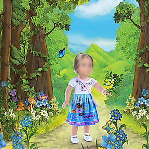 Nice2you 18-Inch American Doll Accessories, Charm Mira-bel & Isa-Bella Magical House Themed Princess Dress Stuff for American 18 Inch Girl Dolls Including Doll Clothes Shoes Glasses Bag etc