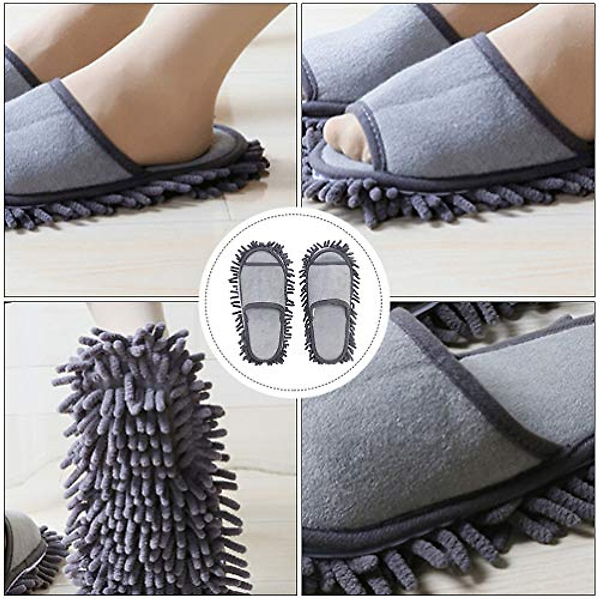 Holibanna 1 Pair Slippers Cleaning Slipper House Floor Cleaning Mop Anti-skid Footwear Mop Socks Mop Shoes for Floor Mops for Floor Cleaning Get Rid of Periods Lovers Indoor Cotton Soles