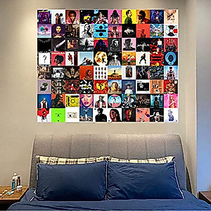 HyeeMiZine 80 Pcs Posters Wall Collage Kit,Big Album Cover Posters,Posters for Room,Music Posters,Rap Posters,Rapper Posters,Wall Posters,Cool Posters for Bedroom,Album Music Posters for Room 6x6 Inch