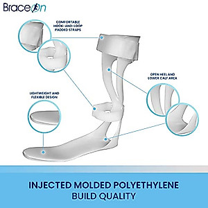 BraceOn AFO Foot Drop Brace - Swedish Drop Foot Stabilizer for Walking and Exercise, Foot and Ankle Support, Men, Left