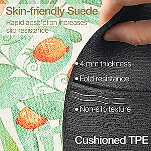 Homaisson Folding Travel Yoga Mat: 4mm Extra Thick Yoga Mat for Women|Non-Slip TPE High-Density Breathable Pro Yoga Mat for Men Foldable Print Graphic Fitness Mat - 72"L x 24"W Workout Mat for Yoga Pilates Floor Exercises