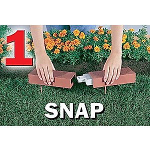 Argee RG840S Let's Light It 40-Foot Decorative Plastic Brick Edging with 6 Built-In Solar Lights, Terra Cotta