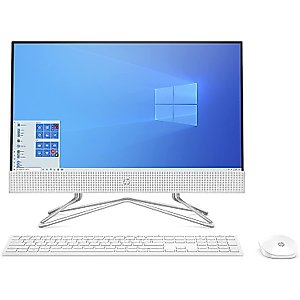 HP 22-inch FHD All-in-One Desktop Computer 2022, Dual-Core Intel Celeron J4025, 20GB DDR4 RAM, 512GB SSD, WiFi, Bluetooth, RJ45 LAN, Windows 11 Pro, Snow White, COU 32GB USB