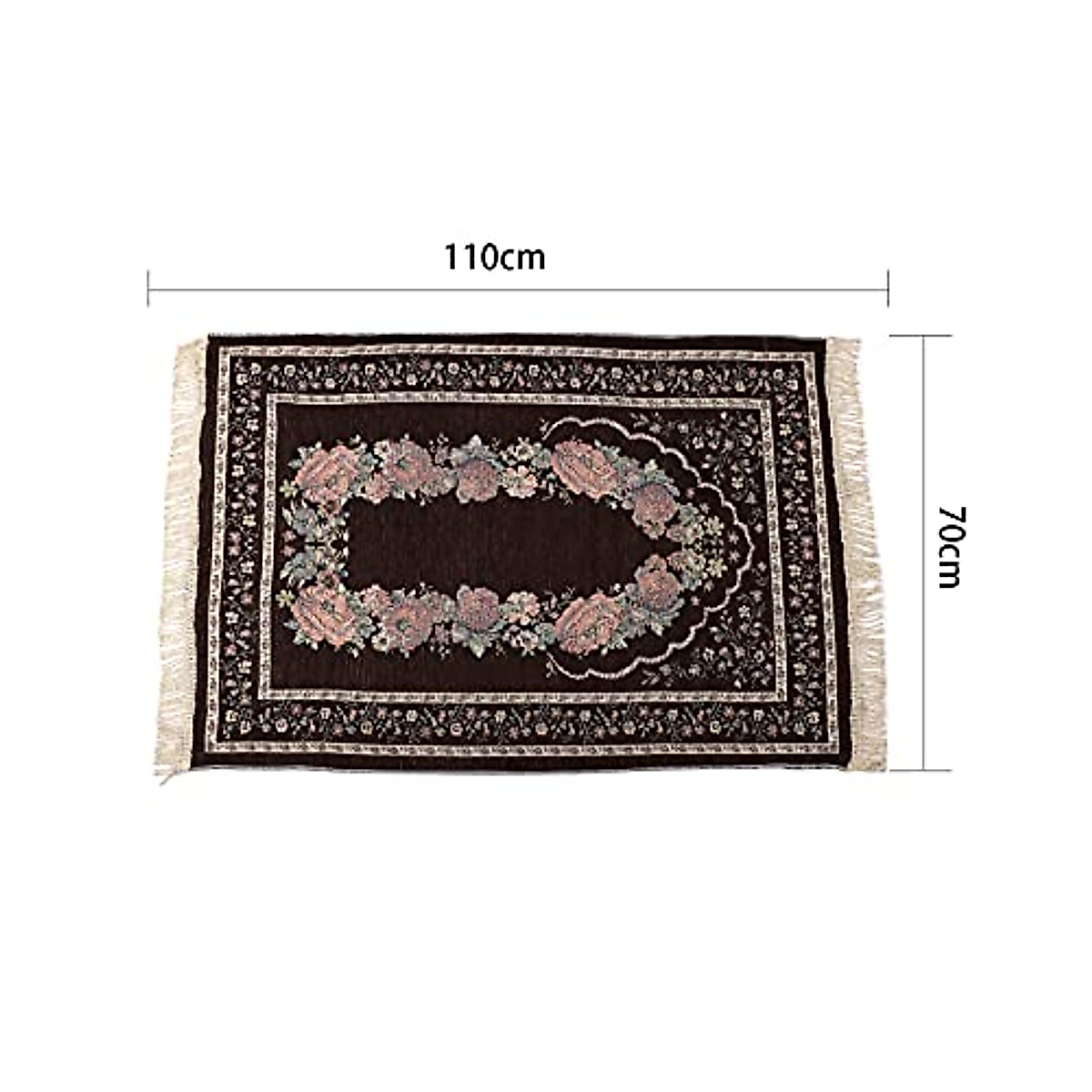 Portable Muslim Prayer Rug, Sajadah for Islam Prayer Carpet Mat Lightweight Folable Ramadan Praying Mat Islamic Gift for Kids Men Women Brown 70x110cm