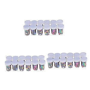 COHEALI 3pcs 12 Sequin Gold Powder Sequin Painting Gold Powder Sequined Gold Powder Handmade DIY Colorful Gold Powder Glitter Powder Boxed Snowflake Shape Gold Powder