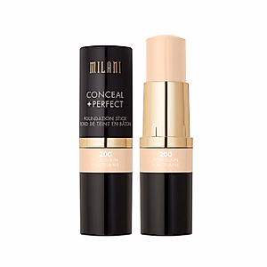 Milani Conceal + Perfect Foundation Stick - Porcelain (0.46 Ounce) Vegan, Cruelty-Free Cream Foundation - Cover Under-Eye Circles, Blemishes & Skin Discoloration for a Flawless Finish