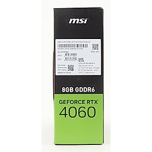 MSI GeForce RTX 4060 Ventus 2X Black 8G OC Gaming Graphics Card - 8GB GDDR6X, PCI Express Gen 4, 128-bit, 3X DP v 1.4a, HDMI 2.1a (Supports 4K & 8K HDR)
