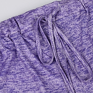 Bravetoshop Womens Athletic Shorts Workout Running Yoga Shorts Elastic Waist Summer Lounge Shorts (Purple,XXL)