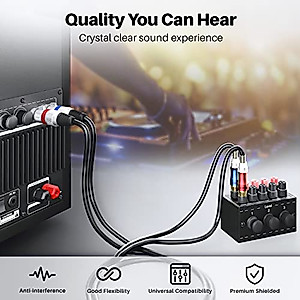 GearIT Dual 2 XLR Female to Dual 2 RCA Male Cable (3.3ft) 2-XLR to 2-RCA Female to Male Plug for Home Theater Mixers Amplifiers Hi-Fi Systems Microphone, 3.3 Feet