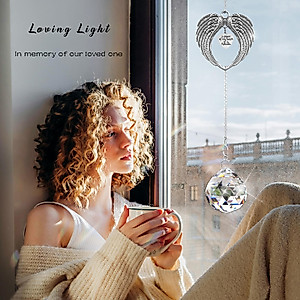 PUREFLY Memorial Gifts for Loss of Loved One, Unique Sympathy Gift Idea Crystal Ball Suncatcher, Rainbow Bereavement Grief Gift Box for Loss of Mom Friend Son Daughter Dog