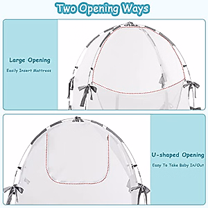 YOMECHEO Baby Crib Tent, Baby Safety Crib Tent to Keep Baby from Climbing Out and Falling, Crib Net to Keep Baby in，Baby Crib Cover Against Cats, Easy Set Up with Stable Rods Structure and Snaps