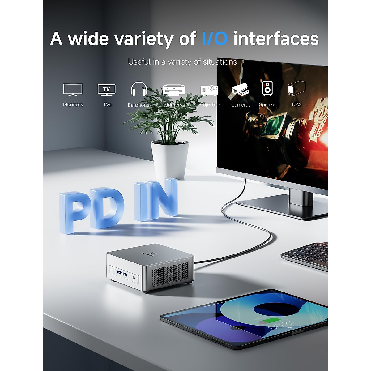 MINISFORUM UM870 Slim Mini PC AMD Ryzen 7 8745H 8C/16T Desktop Computer 32GB RAM 1TB SSD, HDMI/DP/USB4 8K@60Hz Output, 1X 2.5G RJ45 Port, 4X USB Port, Dual Band WiFi, AMD Radeon 780M Graphics