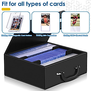 110+ Magnetic Card Holder Card Deck Case, Leather Magnetic Closure Commander Card Portable Storage Box Card Holders Fit for Baseball Cards, Sports Cards, MTG, Game Card Standard Cards