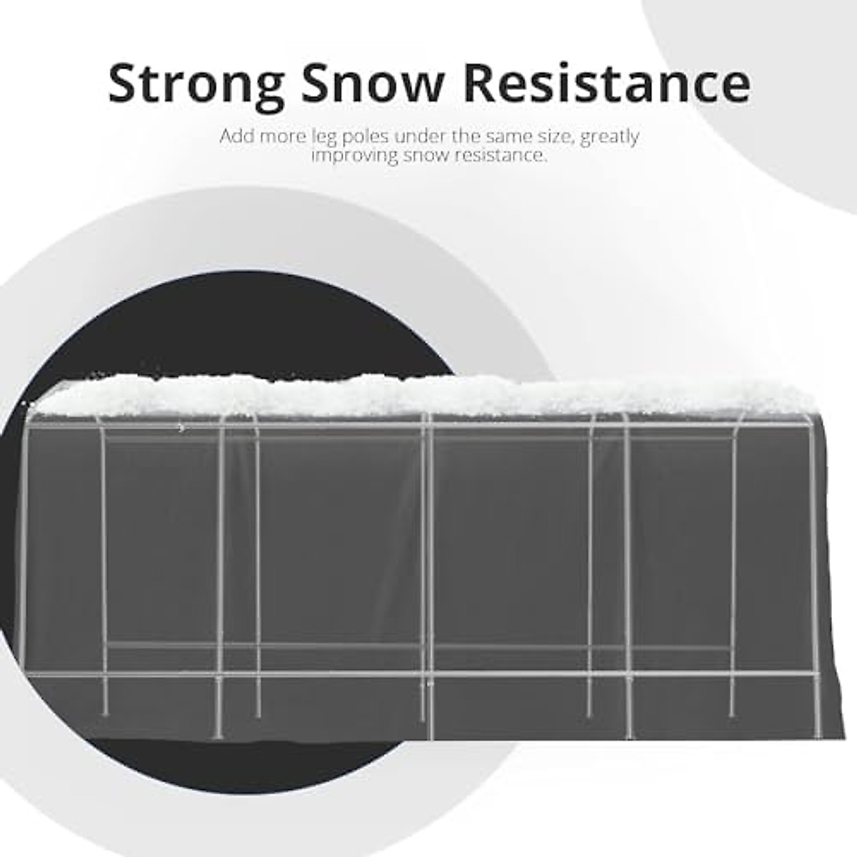 KING BIRD 10' x 20' Heavy Duty Anti-Snow Carport Outdoor Instant Garage Car Canopy with Reinforced Ground Bars