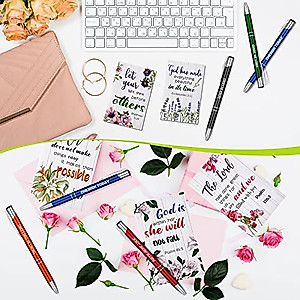 24 Pcs Verse Bible Pens Bible Notebook Bible Gifts Set Spiritual Journal for Women Floral Journal for Notebook Inspirational Bible Gifts for Women Man (Bible)
