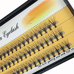 BODERMINCER 10D 60pcs Black Handmade False Eyelashes Natural Long Individual Eyelashes Extension Fake Lashes Makeup Beauty Cosmetic (14mm)