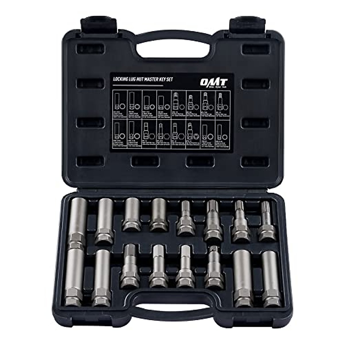 Orion Motor Tech 16pc Locking Lug Nut Master Key Set | SAE & Metric Wheel Lock Removal Kit for Removing Locking Spline Star Hex and Fluted Hex Lug Nuts | Lug Nut Remover Set for Mechanics and More