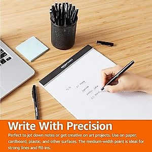 Amazon Basics Felt Tip Marker Pens - Medium Point, Black, 24-Pack