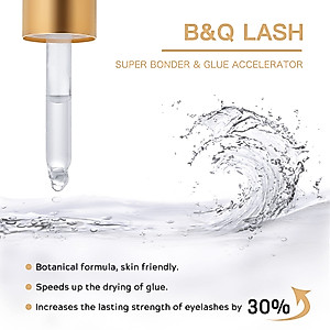Lash Bonder For Eyelash Extensions 15 ML B&Q Lash Sealant For Eyelash Extensions Super Bonder For Lash Extensions Glue Accelerator Waterproof and Oil Proof (Bonder,15ml)