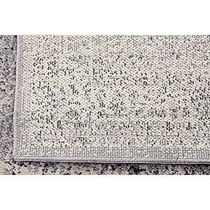 Unique Loom Chateau Collection Distressed, Textured, Vintage, Border, Rustic, Traditional Area Rug, 2 ft 2 in x 6 ft 7 in, Navy Blue/Beige