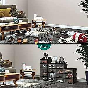 YITAHOME Shoe Storage Box, Set of 10 Shoe Storage Organizers Stackable Shoe Storage Box Rack Containers Drawers