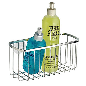 InterDesign Suction, Rectangle Basket, Polished Stainless Steel