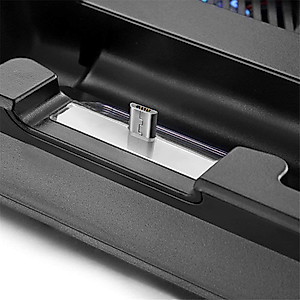 Vertical Stand Cooling Fan Station for PS4 Slim,Dual Controller Charger Station & Dual Cooling Fan Stand Base,USB Hub for Data Transferring Charging,Console Accessories