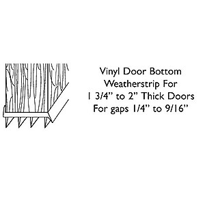Randall Manufacturing Co., Inc | Vinyl Door Bottom | Vinyl Weatherstrip | 4 Feet Long | Brown | for 1 3/4” to 2” Thick Doors | Fits Gaps from 1/4” to 9/16” | Made in The USA